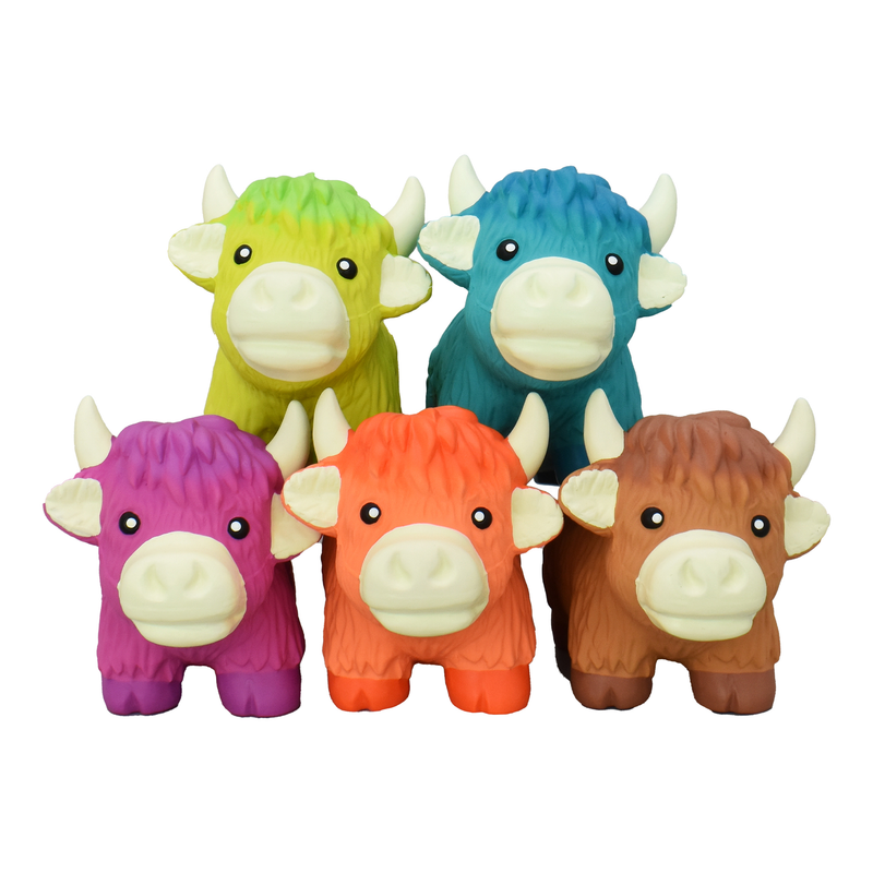 Latex Highland Cow Dog Toy with Squeaker – Shine Pets